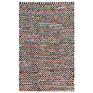 SAFAVIEH Cape Cod Collection Accent Rug - 4' x 6', Natural & Multi, Handmade Boho Braided Jute, Ideal for High Traffic Areas in Entryway, Living Room, Bedroom (CAP302A)
