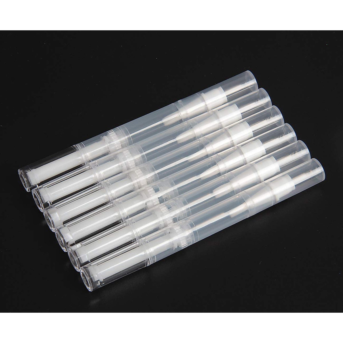 Islmlisa E-lishine 3 ml Transparent Twist Pens Empty Nail Oil Pen with Brush Tip,Lip Gloss Container Applicators Growth Liquid Tube,Set of 5