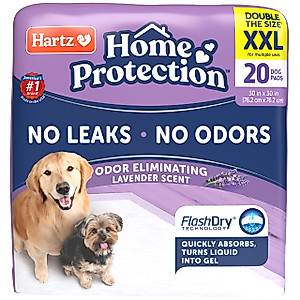 Hartz Home Protection Lavender Scent Odor Eliminating Gel Dog Pads, 30" x 30", 20 Count