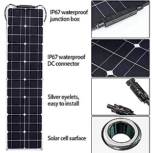 LOPMQRV 800 Watt Solar Panel Kit, with 2pcs Charge Controller(40A) 4pcs 200 Flexible Monocrystalline for 12-48V Battery Charging Car Camper RV Yacht Boat