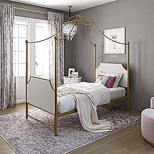 Little Seeds Monarch Hill Clementine Canopy Bed, Twin Size Frame, Gold