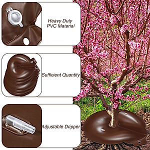 6 Pieces Tree Watering Ring Tree Watering Bag 15 Gallon 20 Gallon PVC Planting Water Bag Slow Release Drip Irrigation Ring Round Reusable Automatic Watering Bag for Trees Shrub Planting