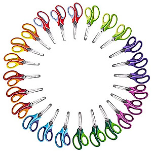 WA Portman 5 Inch Blunt Kids Scissors 24 Pack - Small Scissors for Home and Classroom Craft Supplies - Kids Safety Scissors for Back to School - Scissors for School Kids - Blunt Tip Scissors for Kids