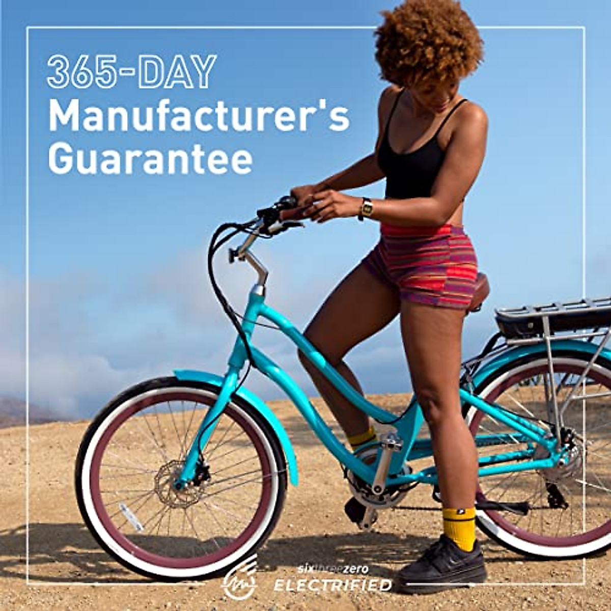 sixthreezero EVRYjourney Women's Electric Bike, 7-Speed Step Through Beach Cruiser eBike Bicycle, 500 Watt Motor, 26 Inch Wheels, Camel Mauve