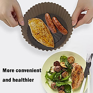 WYBG 3 Pcs Food Grade Silicone Easy Cleaning Air Fryer Liners Reusable Air Fryer Silicone Pot Food Safe Air Fryer Oven Accessories Replacement for Flammable Parchment Liner Air Fryer Basket