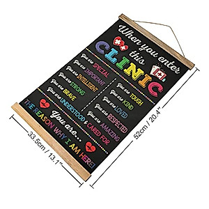 Rnnwosio When You Enter This Clinic You Are Special Poster School Health Office Wall Art Pediatric Clinic Decor Health Room School Nurse Gift Chalkboard Prints for Classroom (13x20inch)