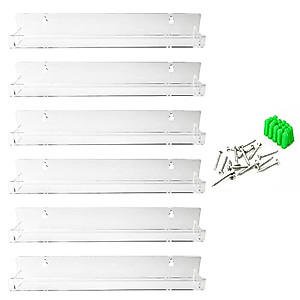 Nail Polish Rack Organizer, 6PCS/Set Acrylic Shelves, Floating Bookshelf for Kids, Shelf for Book Display Makeup Product Spice Organizer, Wall Mounted Shelf