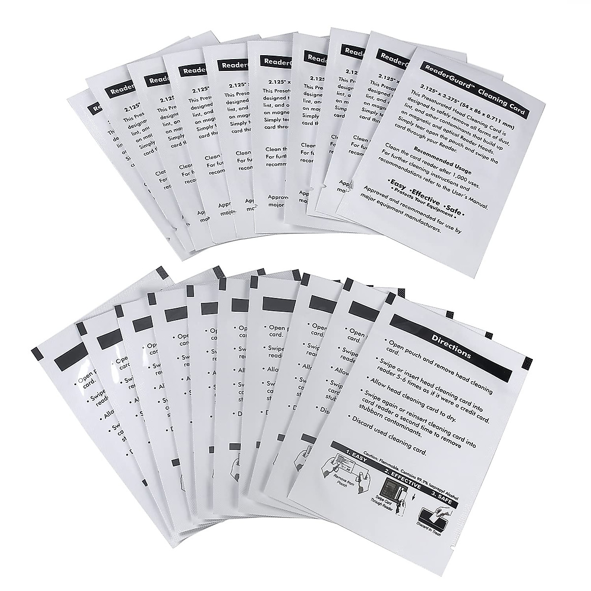 GUTANWU CR80 Cleaning Cards, Dual Side Card Reader Cleaner, POS Swipe Terminal Cleaning Cards (10pcs)