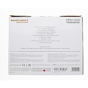 Marantz Professional MPM-1000 - Studio Recording XLR Condenser Microphone with Desktop Stand and Cable – for Podcast and Streaming Projects