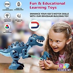 Ben and Bro Magnasaurus Dinosaur Toys - Magnetic Take Apart Dinosaur Toys, Educational STEM Toys for Boys & Girls - Building Toys for 3 Year Old Boys, Kids Toys, Dinosaur Toys for Kids 3-5 +