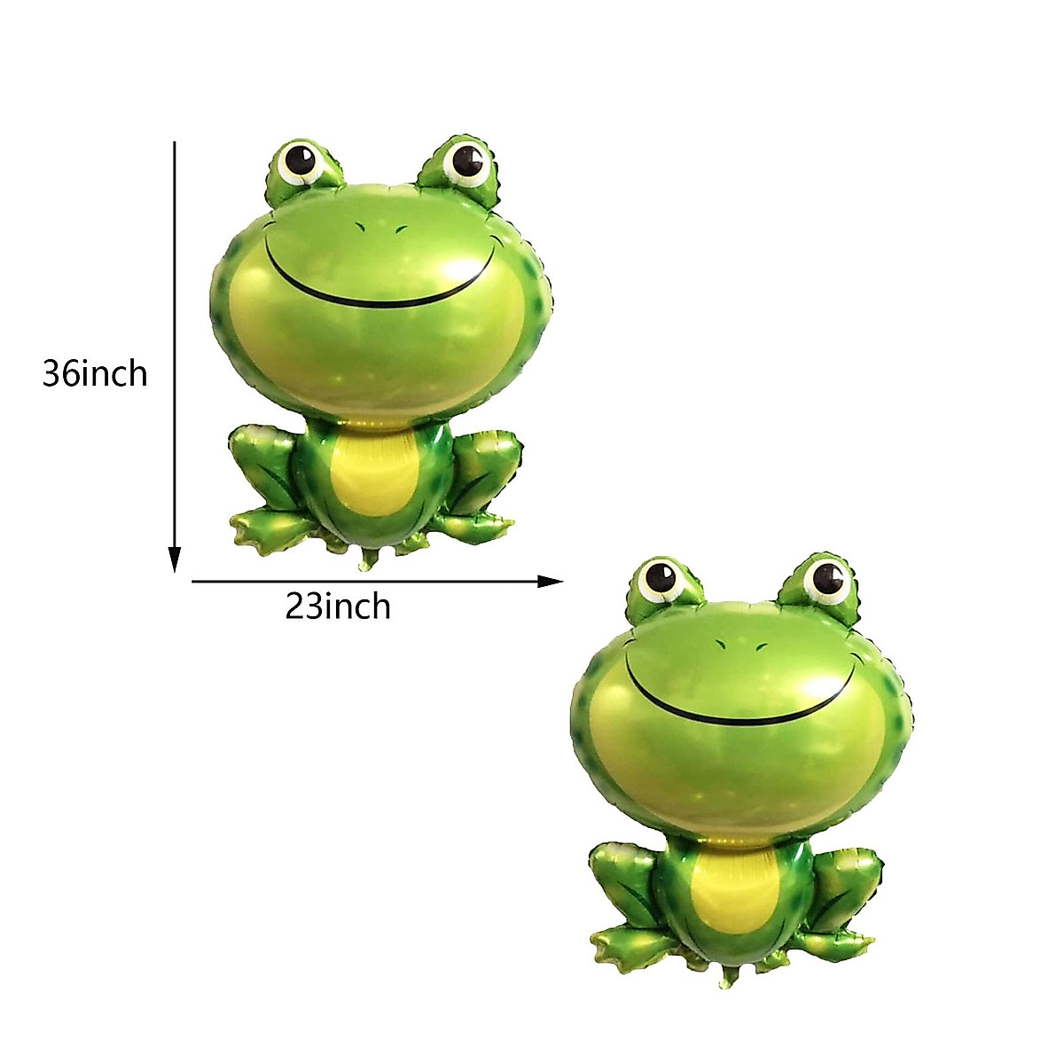 4PCS Frog Balloons Decorations Large Green Frog Mylar Foil Balloons for Animal Frog Reptile Themed Birthday Baby Shower Party Decoration Supplies
