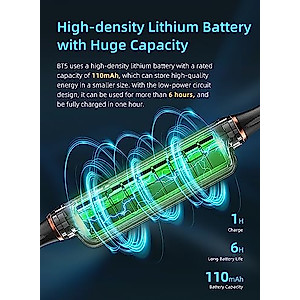 KBEAR BT5 Neckband Bluetooth Earphone IEM Cable with HD Mic,Type-C for Charging,IPX5 Waterproof,Wireless Replacement Cable for KZ ZST/ZSR/ED12/ES3/ES4/ZS10/AS06/AS10/ZSTX/EDX/CCA C10 Earbuds(B Pin)