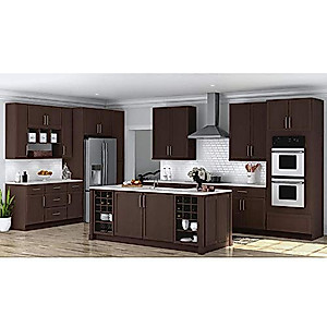 HAMPTON BAY KW3018-SJM Rsi Home Products Shaker Wall Bridge Cabinet, Java, 30" x 18"