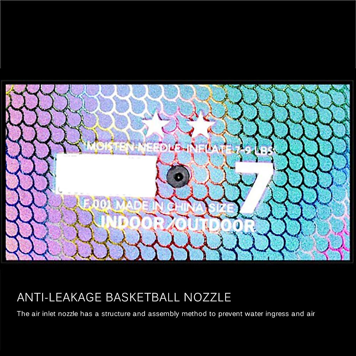 Luminous Basketball, OURLITIME Holographic Basketball Glowing Reflective Basketball Luminous Basketball NO.7 for Night Sports Kids Gifts