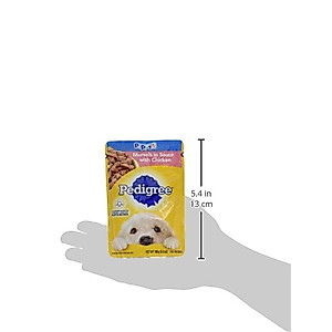 PEDIGREE PUPPY Soft Wet Dog Food Morsels in Sauce With Chicken, 3.5 oz Pouches, 16 Pack