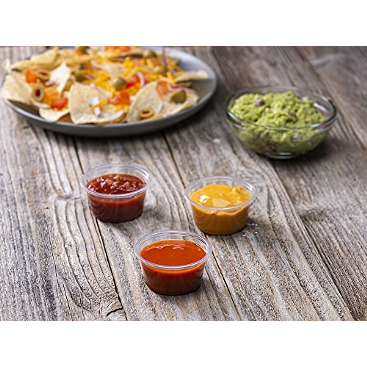 {2 oz - 200 Cups} Clear Diposable Plastic Portion Cups No Lids, Small Mini Containers For Portion Controll, Jello Shots, Meal Prep, Sauce Cups, Slime, Condiments, Medicine, Dressings, Crafts, Disposable Souffle Cups & Much more