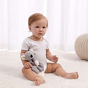 Apricot Lamb Stuffed Animals Security Blanket Gray Koala Infant Nursery Character Blanket Luxury Snuggler Plush(Gray Koala, 10 Inches)