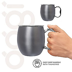 Oggi Stainless Steel Moscow Mule Mug - 20 oz, Slate Grey