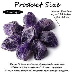 ZHIYUXI 2" Amethyst Crystal Rocks Natural Crystals and Healing Stones Large Crystals Rocks for Tumbling Raw Stones Witchcraft Wire Wrapping Fountain Rocks Cabbing Room Decor 4Pcs