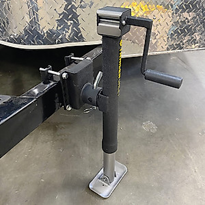 Trailer Valet TVJX5-S Swivel Jack Pipe Mount with 5K Lifting Capacity– Drill-Powered Option, Includes Free TVDA Drill Attachment, Patented 3:4 Gear Ratio, Marine-Grade Material, Rust-Resistant Coating