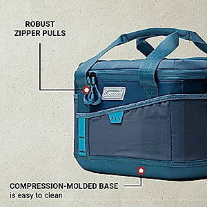 Coleman Ocean Blue 18-Liter Soft Cooler with 4-Way Stretch Mesh Pockets, Padded Handles, and Durable Protective Base