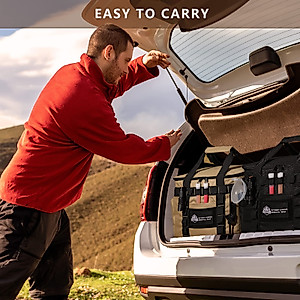 EPEDAL24 Tactical Lunch Box for Men,Camping Storage Bag, 2 in 1 Collapsible Soft Sided Tool Bag, Portable Tactical Bag with Removable Dividers and Ice Pack, camping waterproof bag,Picnic,Travel-Khaki