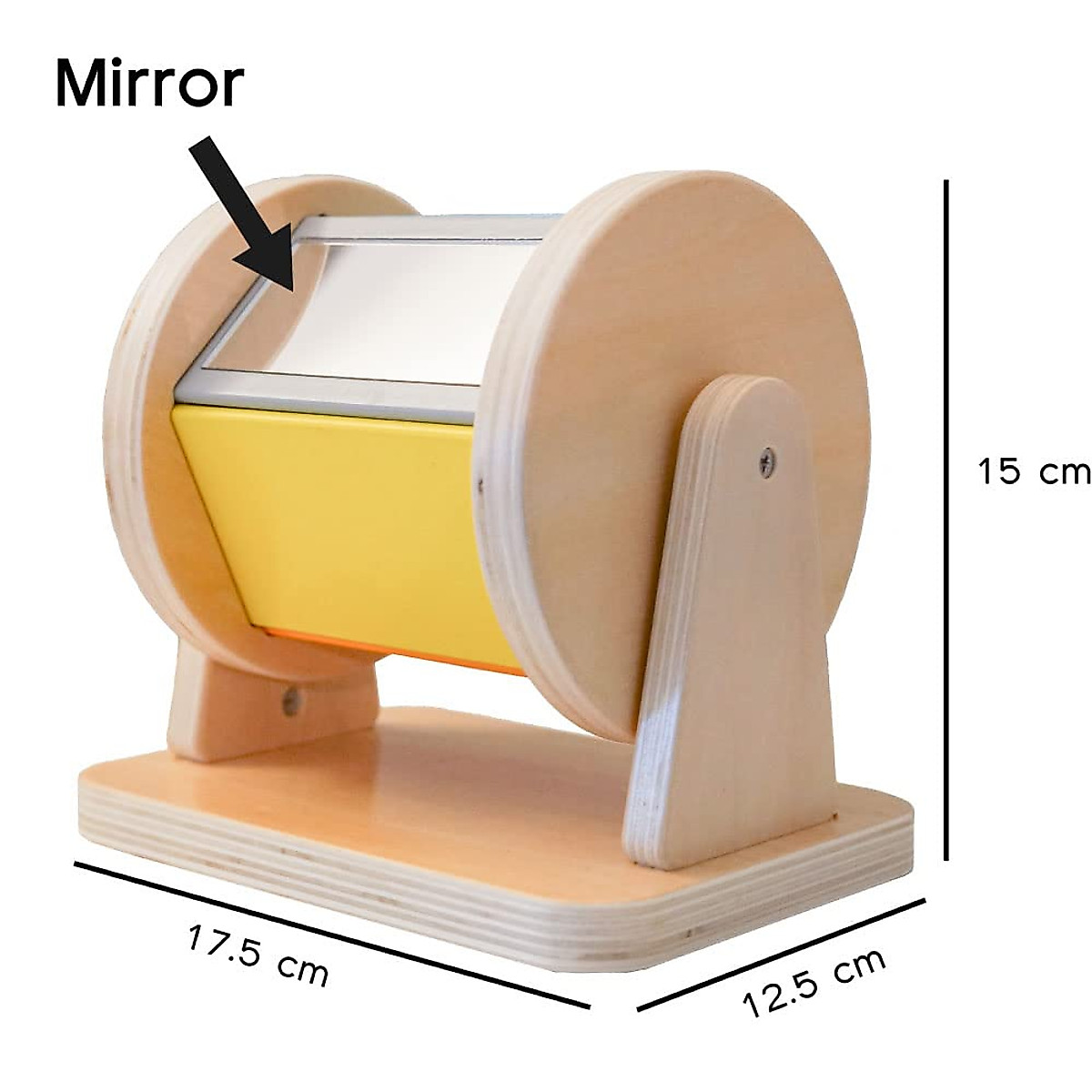 DISCOVERGRO Montessori Wooden Rainbow Spinning Toy Drum | Montessori Baby Toy 3 Months - 2 Years Old + | Educational Toys for Early Development | Baby Montessori Toys