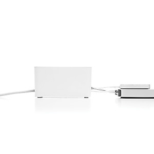 Bluelounge CableBox Mini White - Cable Management - Small Surge Protector Included