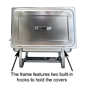 Tiger Chef 8 Quart Full Size Stainless Steel Chafer and 3 1/3rd Size Chafing Dishes Food Pans and Cool-Touch Plastic on Top