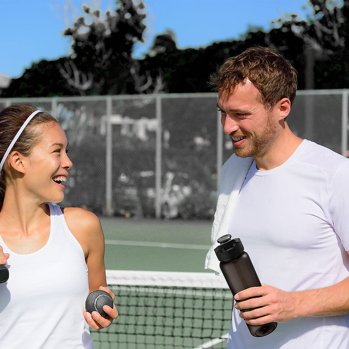 Mimorou 12PCS 24oz Sports Water Bottles Bulk Plastic Sports Drink Bottles Pack Sports Water Cups Set Sports Bike Water Bottles for Gym Outdoor Sports Cycling Camping Hiking Yoga (Clear Grey)