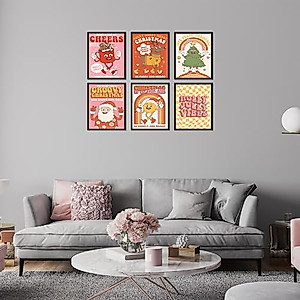 BigWig Prints Retro Christmas Posters - Christmas Wall Art, Pictures Wall Decor, Posters and Prints For Classroom, Vintage - Unframed Set of 6 Pack (8x12)
