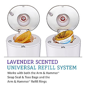 Munchkin Step Diaper Pail Powered by Arm & Hammer, #1 in Odor Control, Award-Winning, Includes 1 Refill Ring and 1 Snap, Seal & toss Bag