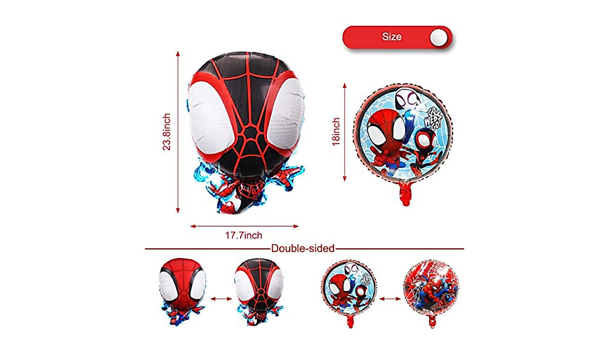 Spidey Birthday Balloons - Fun Spider & Friends Foil Decorations