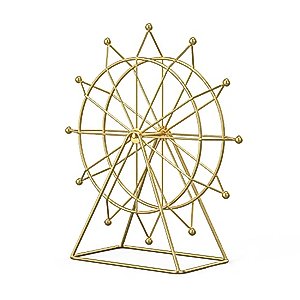 ARTACCEN Ferris Wheel Bookshelf Decor – Gold Decor Modern Gift - Shelf Decor Accents Ornament - House Decorations Living Room - Fireplace Decor or Desk Decor - Entryway Decor. (Art Deco)