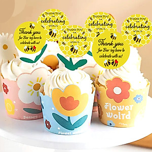 wootile Honey Bee Thank You Stickers 200 Pcs Bee Baby Shower Favor Label 2 Inch Thank You for Beeing Stickers Bzzz-Ness Sticker for Jars Bottle Gift Box Birthday Baby Shower Party Favor Label Stickers