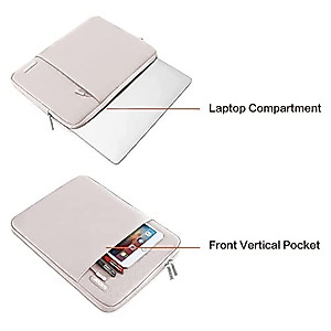 MOSISO Laptop Sleeve Bag Compatible with MacBook Air/Pro, 13-13.3 inch Notebook, Compatible with MacBook Pro 14 inch 2023-2021 A2779 M2 A2442 M1, Polyester Vertical Case with Pocket, Stone Gray