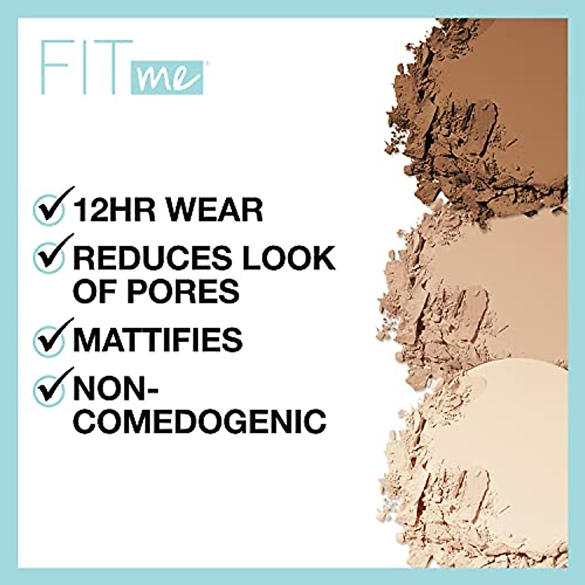 Maybelline Fit Me Matte + Poreless Pressed Face Powder Makeup, Buff Beige, 1 Count