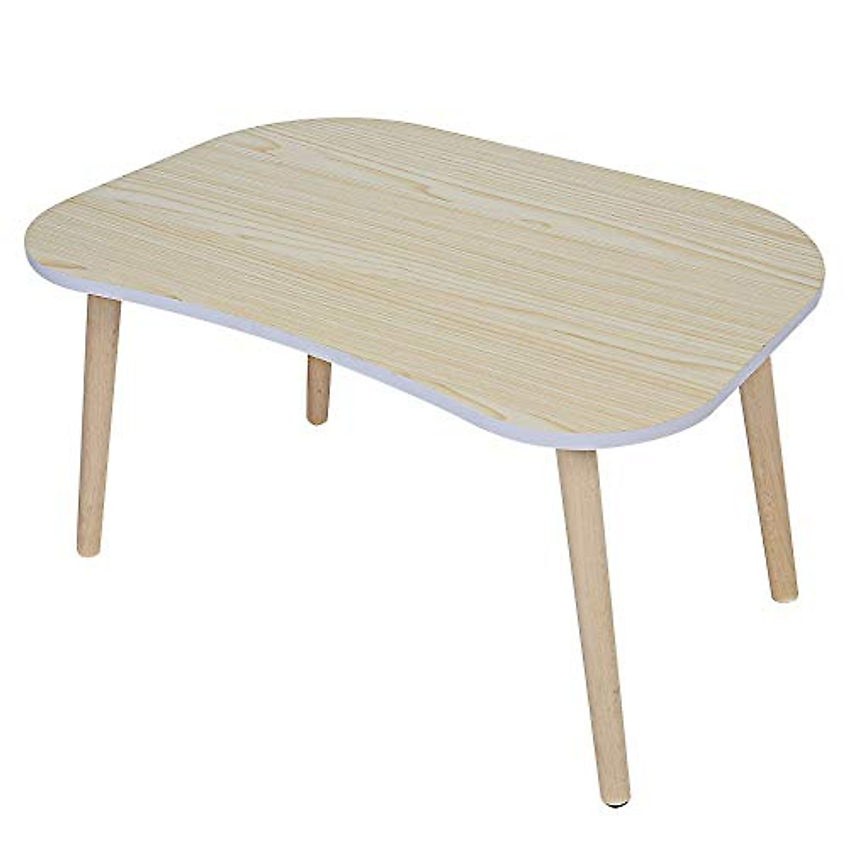 Bed Desk Laptop Living Room Bay Window Table Solid Wood Legs,Curved Recessed Design,Non-Slip Cotton Pad,Mute,Office Dining Table(Ship from US!)