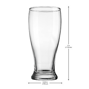 Glaver's Premium Pilsner 19 Oz Beer Glasses Set Of 4 Pint Glasses, Tall Designed European Glass Tumbler Cups. For Bar, Cocktails, Beer, Soda, Juice, Beverages, Wheat, Ideal Gift For Men.