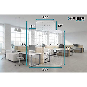 KAISER PLASTIC Chair Mat | Xtra - Strong Quality | Made-in-Germany | 36" x 48" x 1/8" with Lip | for Low/Medium Pile Carpets Polycarbonate