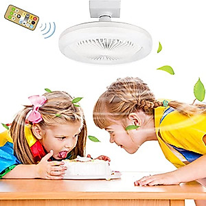 Fan Light, Ceiling Fans with Lights and Remote Ceiling Fan with Lights, Enclosed Low Profile Fan Light, Ceiling Light Hidden Electric Fan Delier with Remote Control Modern Ceiling Fan with Light