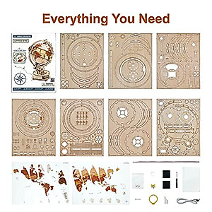 ROBOTIME 3D Puzzles for Adults, Wooden Puzzle Model Kits for Adults to Build, Unique Gift Aesthetic Desk Decor with LED Light