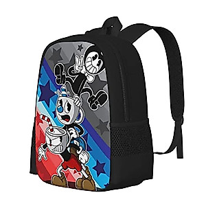 Cupx-Hear Teen/Adult School Bag Lightweight Backpack Waterproof Rucksack Students College Daypack Casual Anti Theft Slim Travel Camping for Men Women Large Space 3D