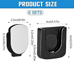 KALIONE 6 Pack Magnetic TV Remote Control Holder for Fan, Air Conditioner Remotes Holder with Self-Adhesive Back (Black)