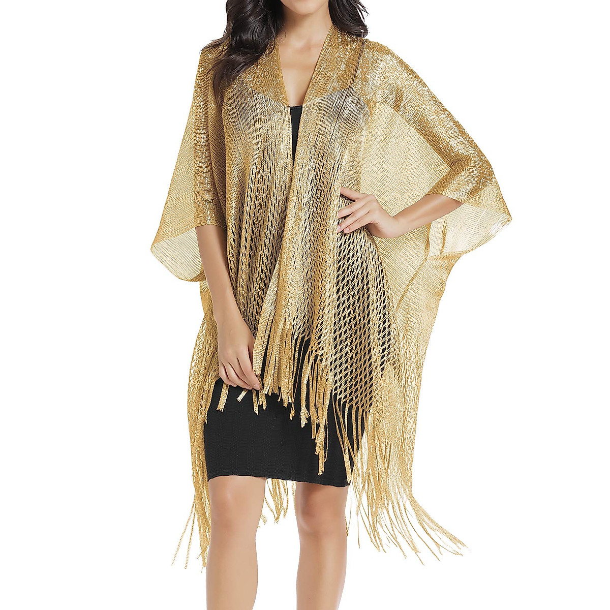 Rheane Gold Kimono Shawls and Wraps