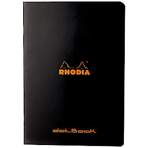 Rhodia Slim Staplebound Notebooks - Dots 48 sheets - 6 x 8 1/4 in. - Black cover