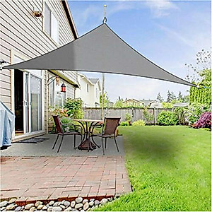LKXHarleya 6.5ft x 6.5ft x 6.5ft Sun Shade Sail Triangle Canopy, Waterproof UV Block for Patio Garden Outdoor Facility and Activities(Grey)