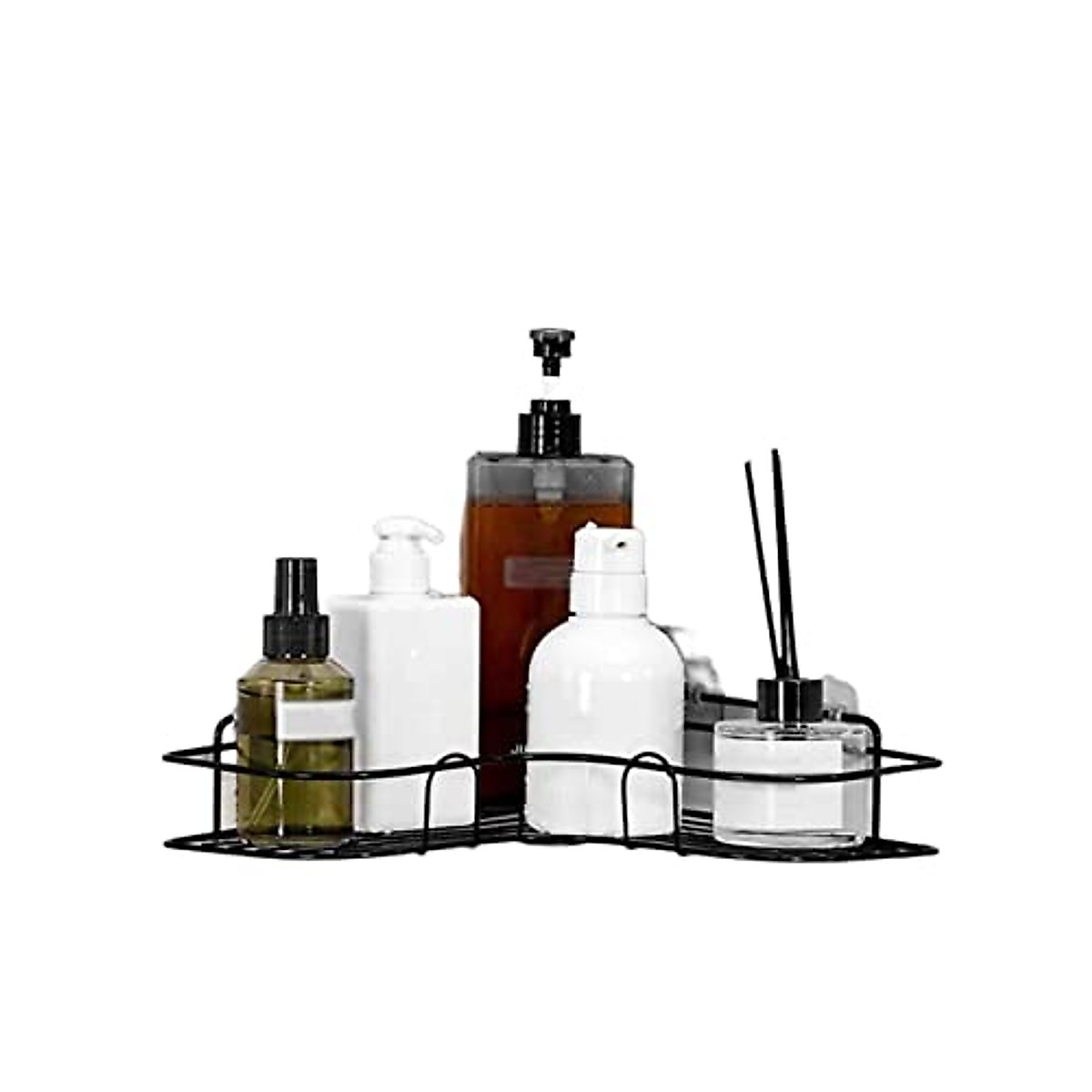 Shower Caddy Corner, Corner Shower Shelf for Bathroom, Shower Corner Shelf with 8 Hooks, No Drilling Self Adhesive