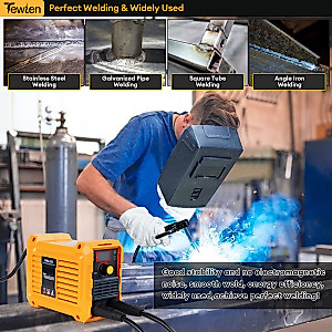 250Amp MMA Welder, TEWLEN ARC Welding Machine Kit, Portable 110V IGBT Digital Display LCD Hot Start Welder Electric Welder Machine with Electrode Holder,Earth Clamp,Mask,Brush,Welding Rods,Gloves