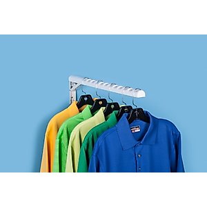 HangerJack Foldable Hanger Storage System for Clothes and Laundry, Closet Organizer, Garage and Ladder Storage, Tool and Extension Cords, and Bike Rack